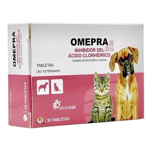 Omepra Inhibidor Del Acido Clorhidrico 30 Tab Mederilab | CLIKEA PETS